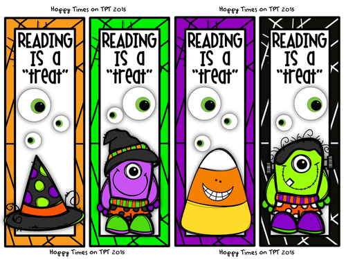 FREE "Reading is a Treat" HALLOWEEN BOOKMARKS | Teaching Resources