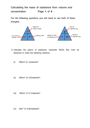 AQA GCSE Trilogy Science/Chemistry 9-1 (2016) CONCENTRATION ...