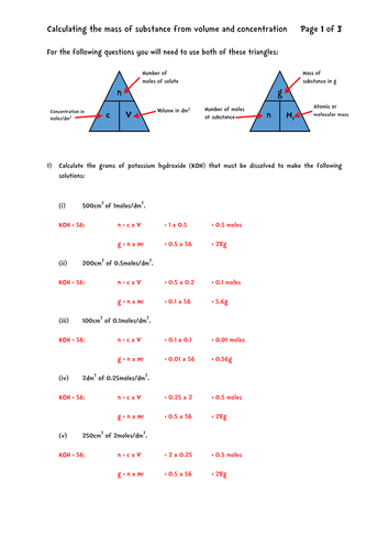 AQA GCSE Trilogy Science/Chemistry 9-1 (2016) CONCENTRATION ...