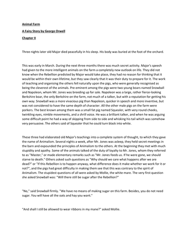 Animal Farm: Old Major's Dream and The Revolution! | Teaching Resources