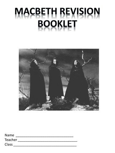 Macbeth revision booklet - useful as homework project | Teaching Resources