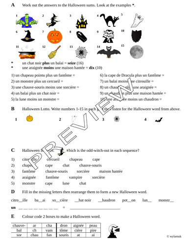 Halloween Numbers in French | Teaching Resources