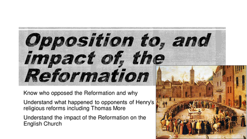 Henry VIII Unit 3 Reformation | Teaching Resources