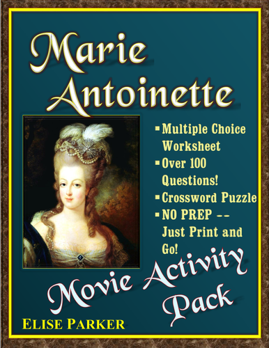 Marie Antoinette Movie Worksheets and Activity Pack | Teaching Resources