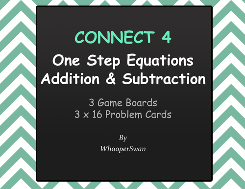 One Step Equations (Addition & Subtraction) - Connect 4 Game | Teaching ...
