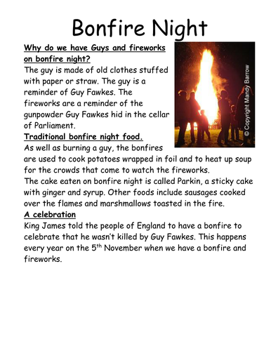4 days Guy Fawkes Bonfire Night Literacy planning for year 2 | Teaching ...