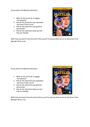 Matilda Full Unit Literacy NC levels 1,2 and 3. Year 3 | Teaching Resources