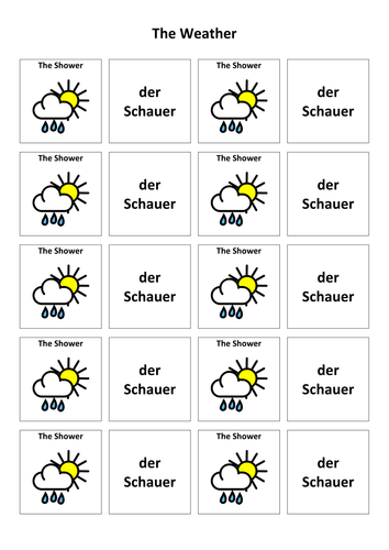 Weather: German Vocabulary Card Sort | Teaching Resources