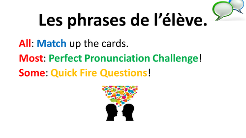 French Teaching Resources. Student Classroom Phrases Matching Cards and ...