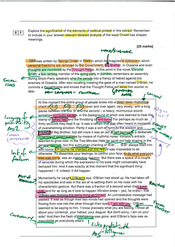 Social Protest and Political Writing Unseen Extracts: Planning ...