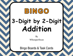 3-Digit by 2-Digit Addition BINGO and Task Cards | Teaching Resources