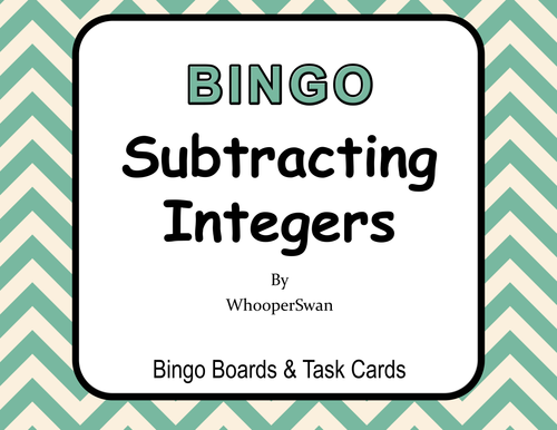 Integers - BINGO and Task Cards Bundle | Teaching Resources