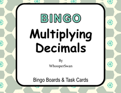 Multiplying Decimals BINGO and Task Cards | Teaching Resources