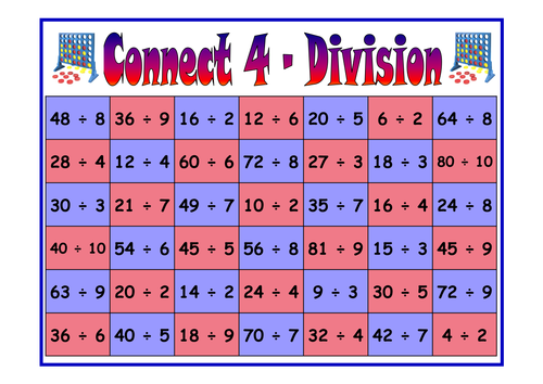 Connect 4 division | Teaching Resources