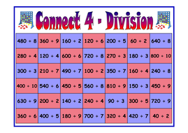 Connect 4 dividing multiples of 10 | Teaching Resources