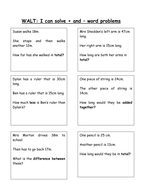 Length Word Problems | Teaching Resources