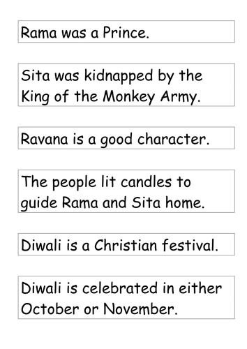1 week literacy plan based around Diwali, Rama and Sita for Year 2 ...