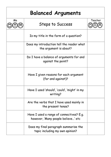 Balanced argument lesson and resources | Teaching Resources
