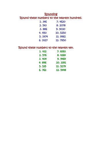 4 Place Value Ordering and Rounding Activities | Teaching Resources