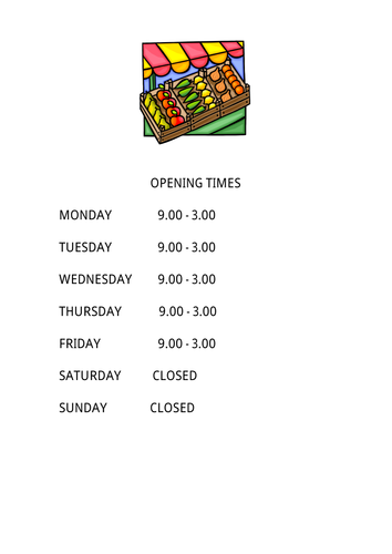 Greengrocer Role Play | Teaching Resources