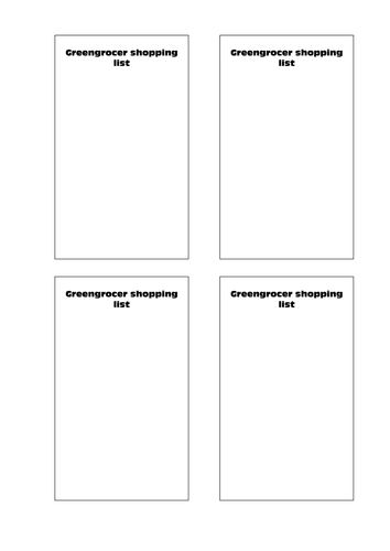 Greengrocer Role Play | Teaching Resources