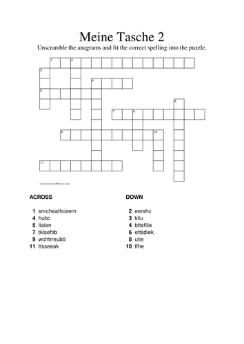 School bag/pencil case vocabulary in German - 2 worksheets | Teaching ...