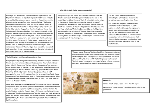 The Mali Empire | Teaching Resources
