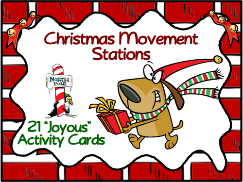 Christmas Movement Stations- 21 "Joyous" Activity Cards | Teaching ...
