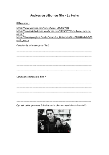 LA HAINE {Part 1} - Etude des personnages et du début du film {New A ...