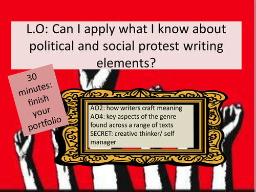 AQA Literature B A Level: Elements of political and social protest ...
