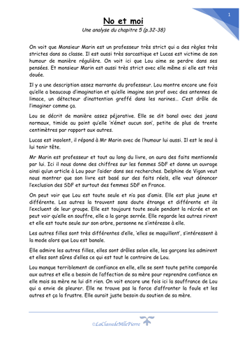 NO et MOI {Part 1} - Etude des chapitres 1 à 5 {New A-level} | Teaching Resources