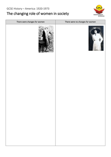 AQA GCSE History - Women in the 1920s (USA) | Teaching Resources