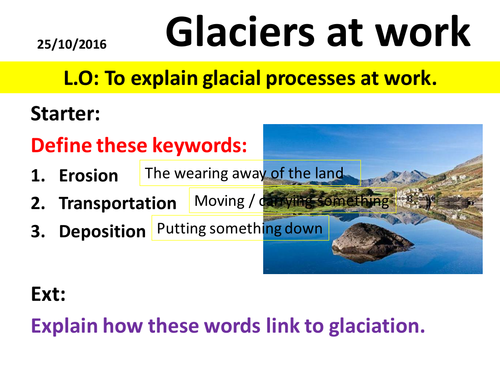 Glaciation - Glacial Processes | Teaching Resources