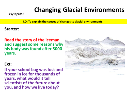 Glaciation - Changing Glaciers (Climate Change) | Teaching Resources