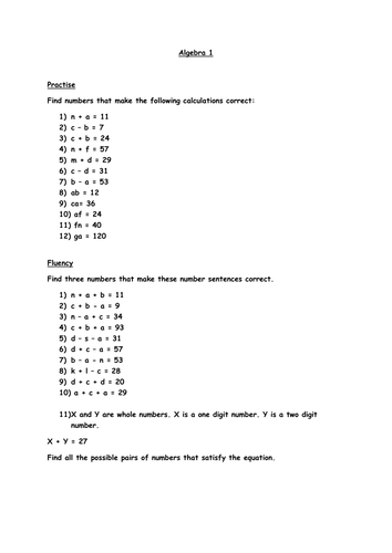 Algebra (Lesson plans, resources and slides) | Teaching Resources