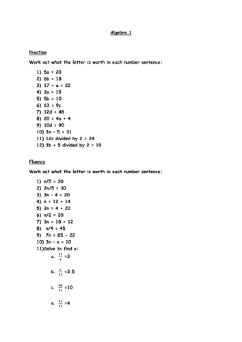 Algebra (Lesson plans, resources and slides) | Teaching Resources