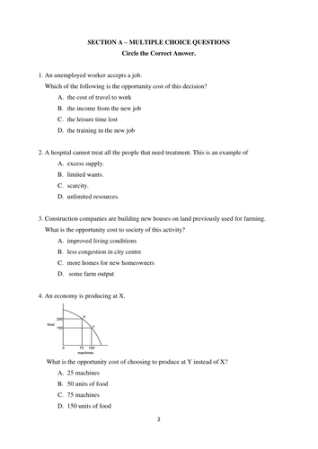 IGCSE 0455 Economics - Completed Exams and Test | Teaching Resources