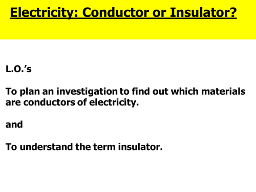 Conductor or Insulator Experiment | Teaching Resources