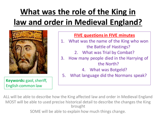 Crime and Punishment - What was the role of the King in Medieval Law ...