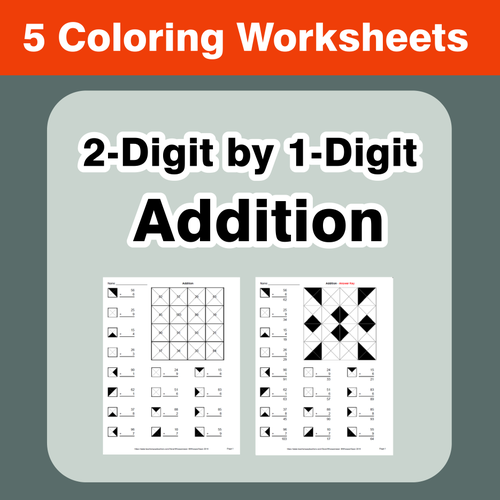 2-Digit by 1-Digit Addition - Coloring Worksheets | Teaching Resources