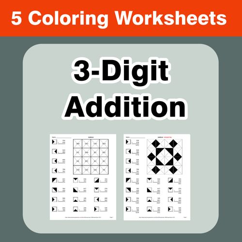 Addition Coloring Worksheets Bundle | Teaching Resources