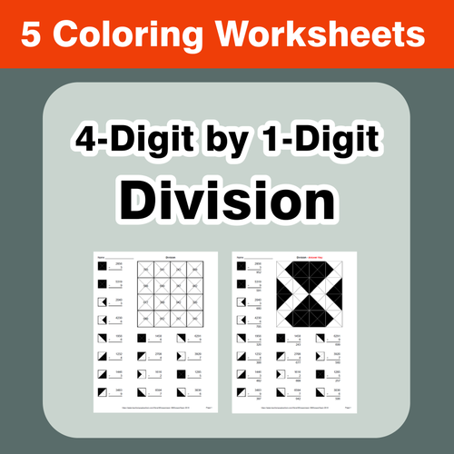 Division Coloring Worksheets Bundle | Teaching Resources