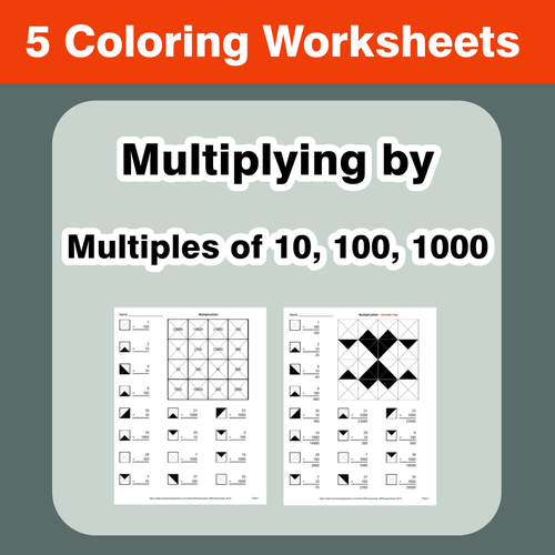 Multiplication Coloring Worksheets Bundle | Teaching Resources