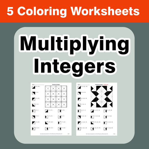 Multiplying Integers - Coloring Worksheets | Teaching Resources