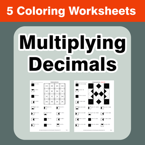 Decimals Coloring Worksheets Bundle | Teaching Resources