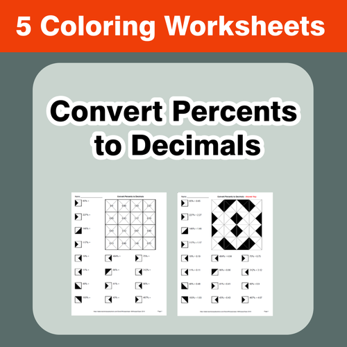 Decimals Coloring Worksheets Bundle | Teaching Resources