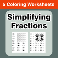 Simplifying Fractions - Coloring Worksheets | Teaching Resources