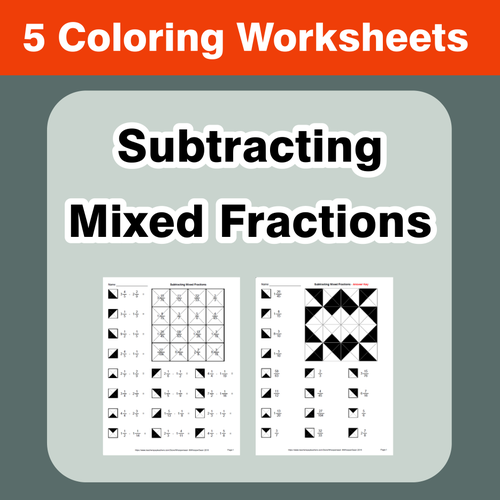 Fractions Coloring Worksheets Bundle | Teaching Resources