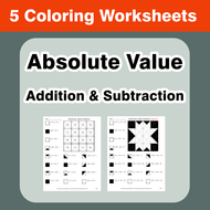 Absolute Value - Addition & Subtraction - Coloring Worksheets ...