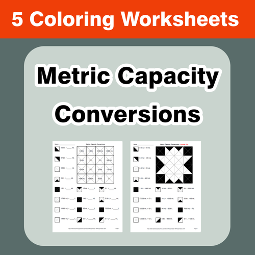 Measurement Conversion Coloring Worksheets Bundle | Teaching Resources